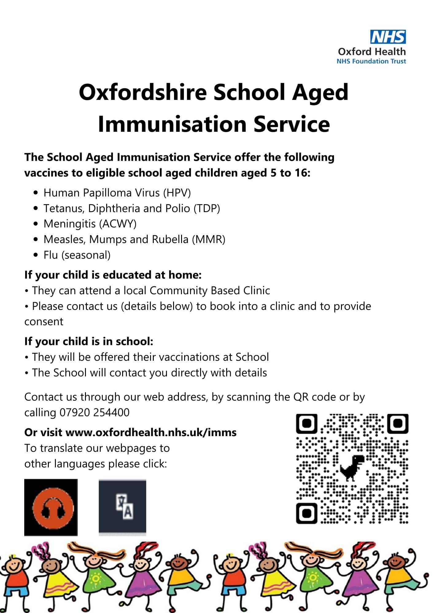 Oxford School Aged Immunisation Service – North Leigh Parish