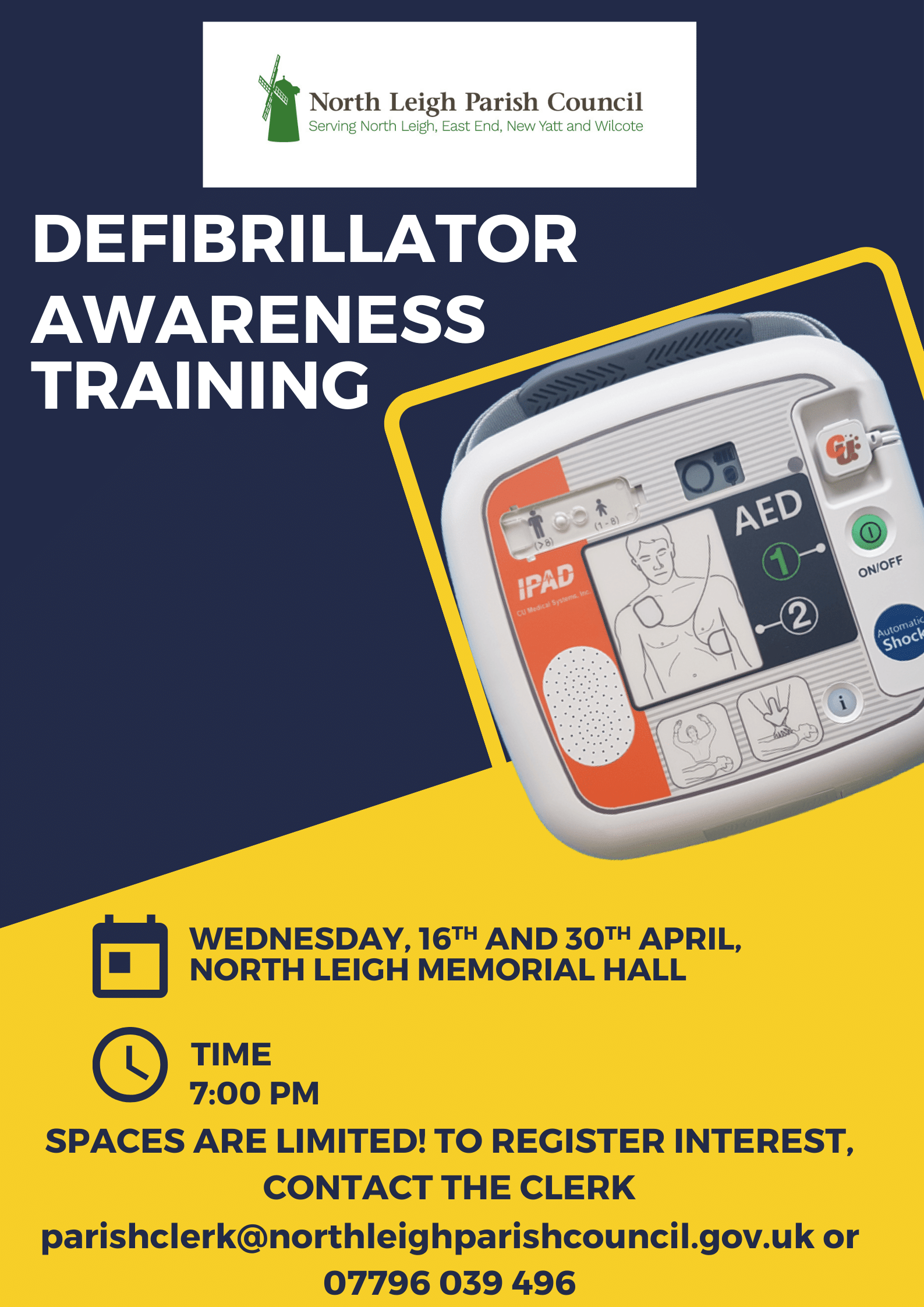 Defibrillator Awareness Training – North Leigh Parish